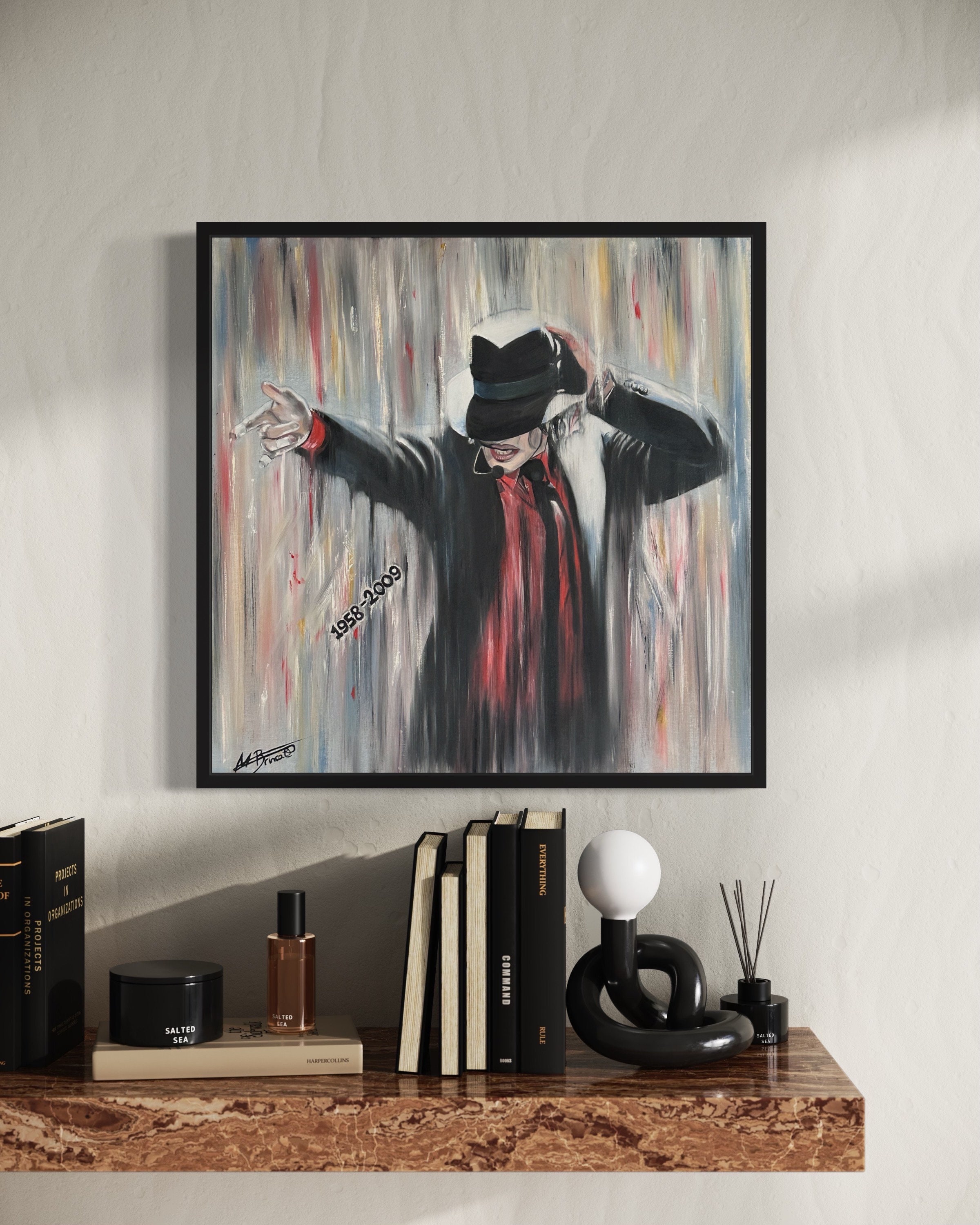 Michael Jackson Original Abstract Oil Painting Framed - Etsy
