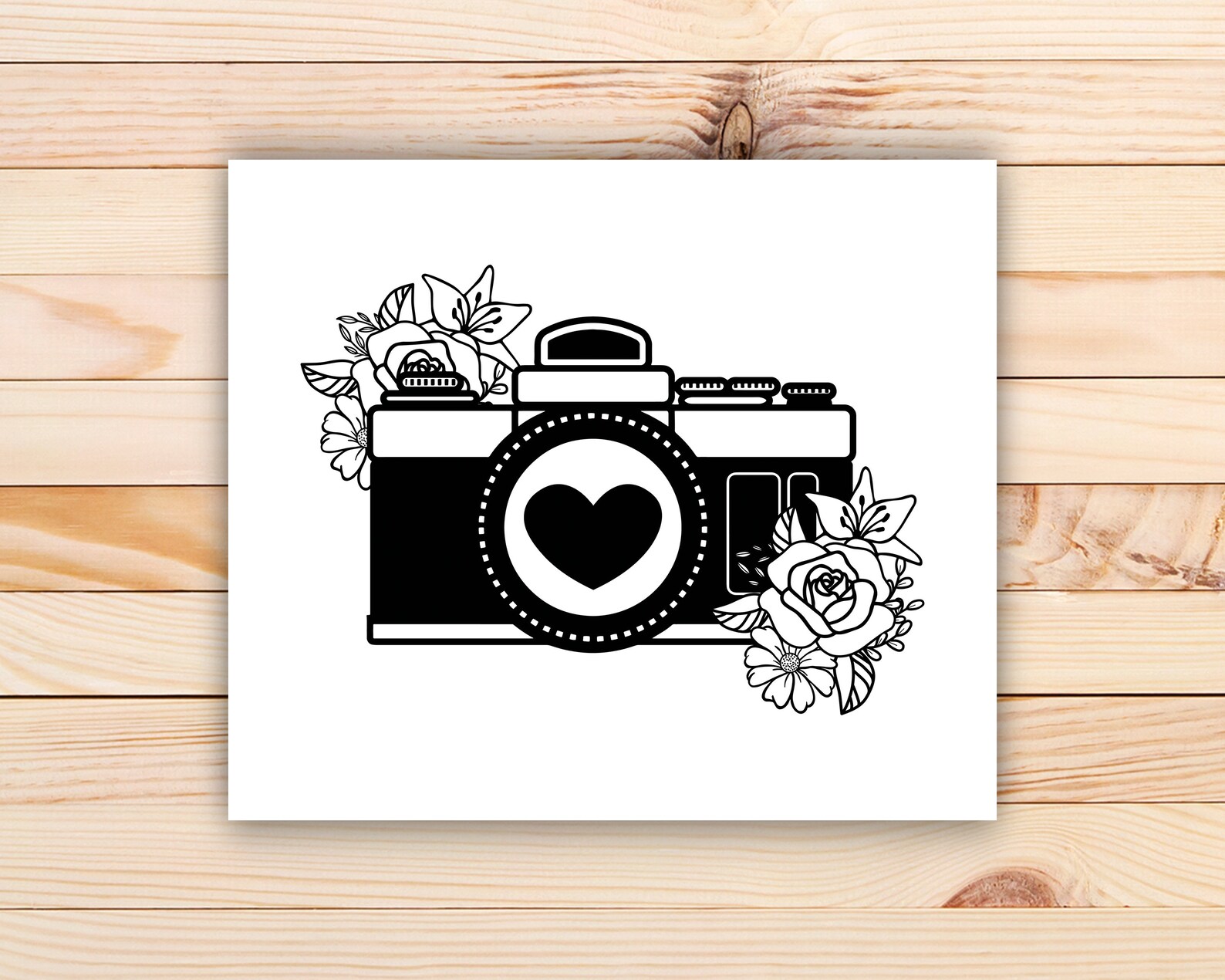 Camera Temporary Tattoo Camera With Flowers Tattoo Sticker - Etsy
