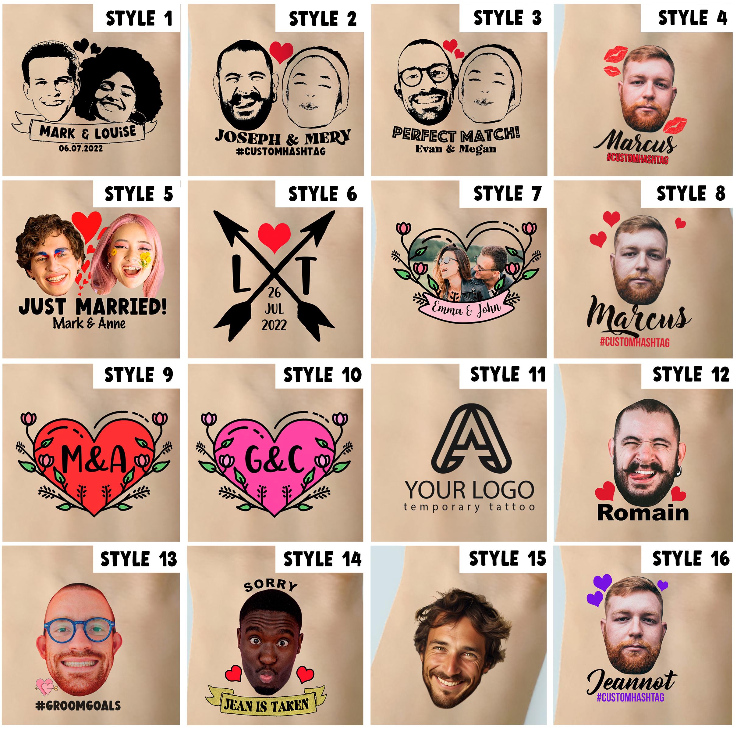 Bachelorette Face Tattoos, Custom Bachelorette Party Favor Photo ...