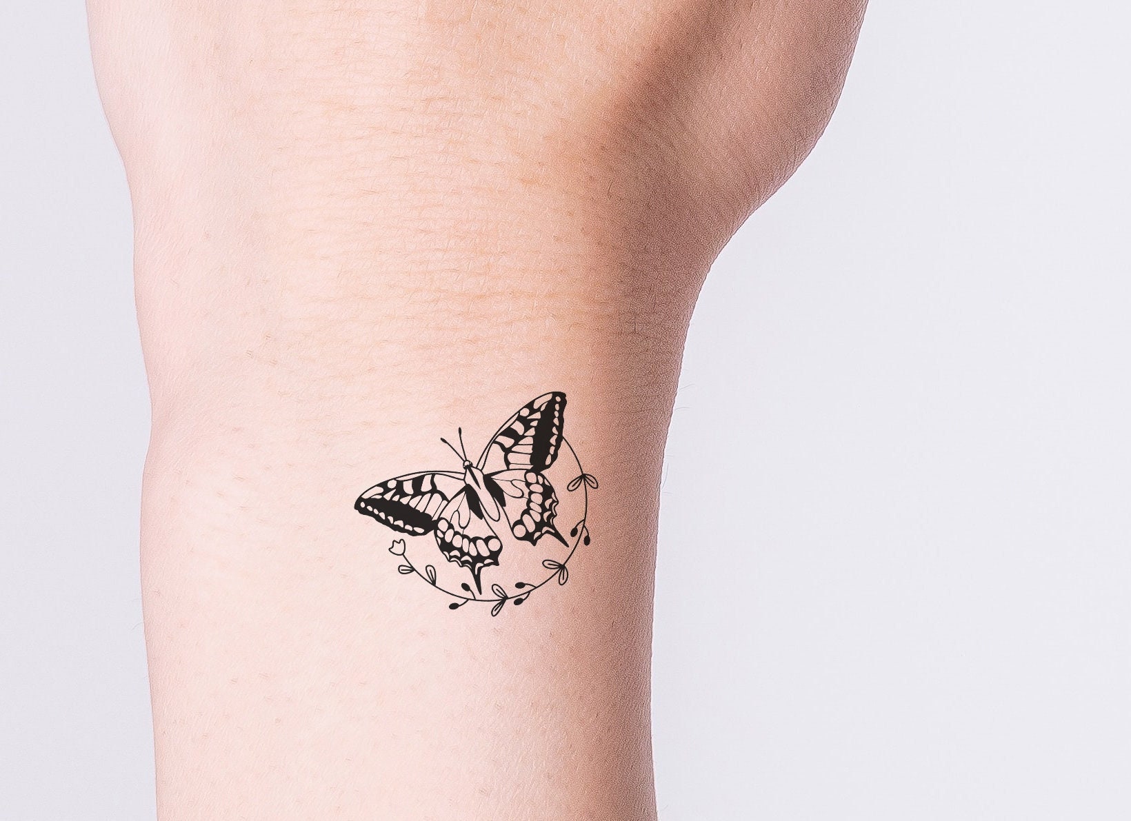 Butterfly Temporary Tattoo - Line Art Tattoo - Line Art Temporary ...
