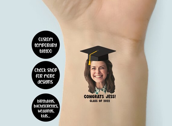 Custom Face Graduation Tattoos Class of 2022 Graduation | Etsy