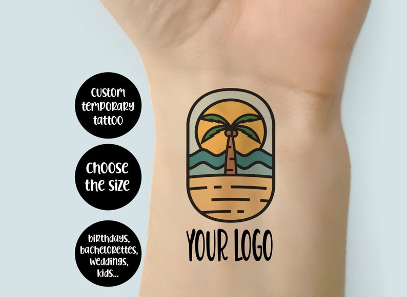 Custom Logo Temporary Tattoos, Custom Brand Temporary Tattoo, Your Logo ...