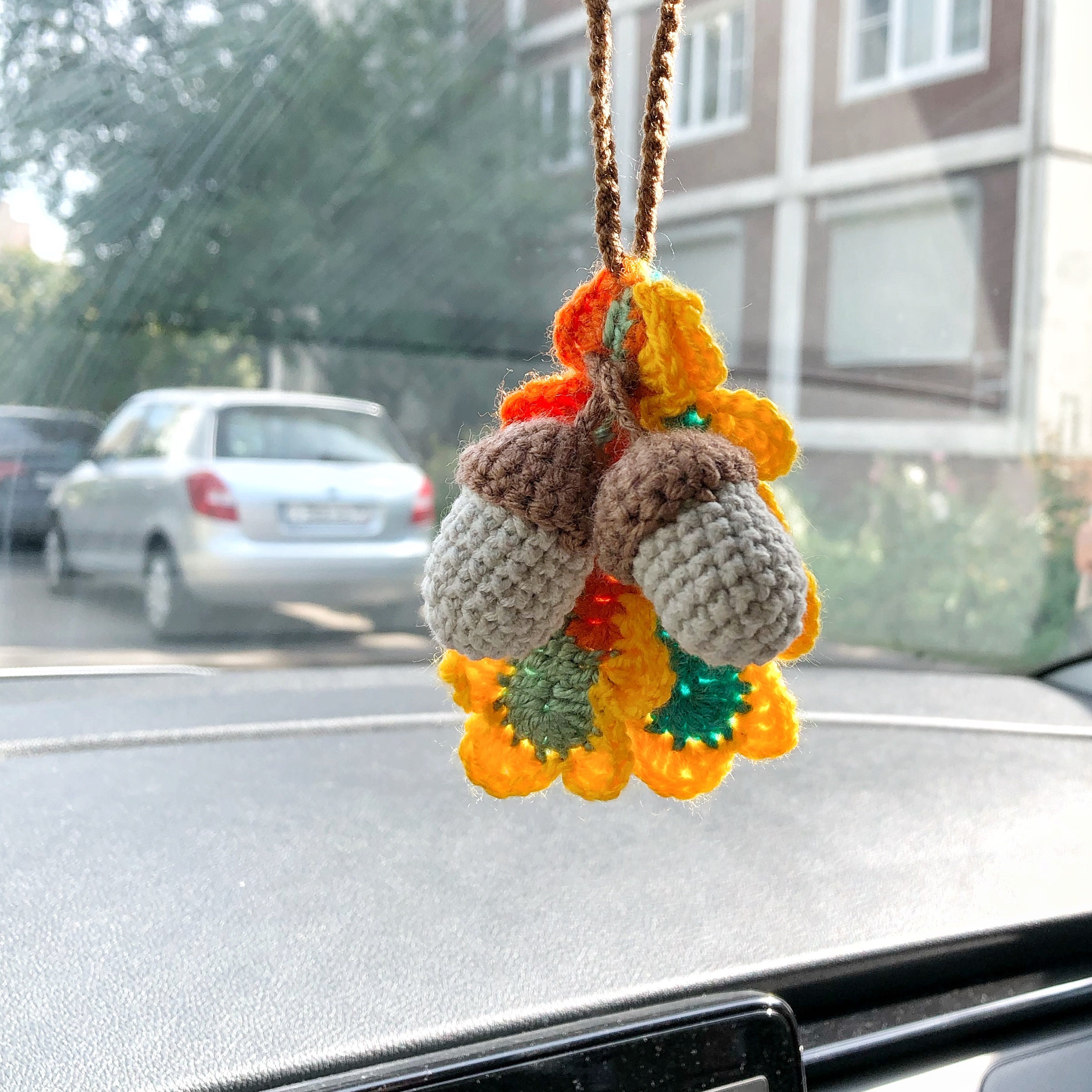 Leuke auto-accessoires voor achteruitkijkspiegel charme Acorn | Etsy