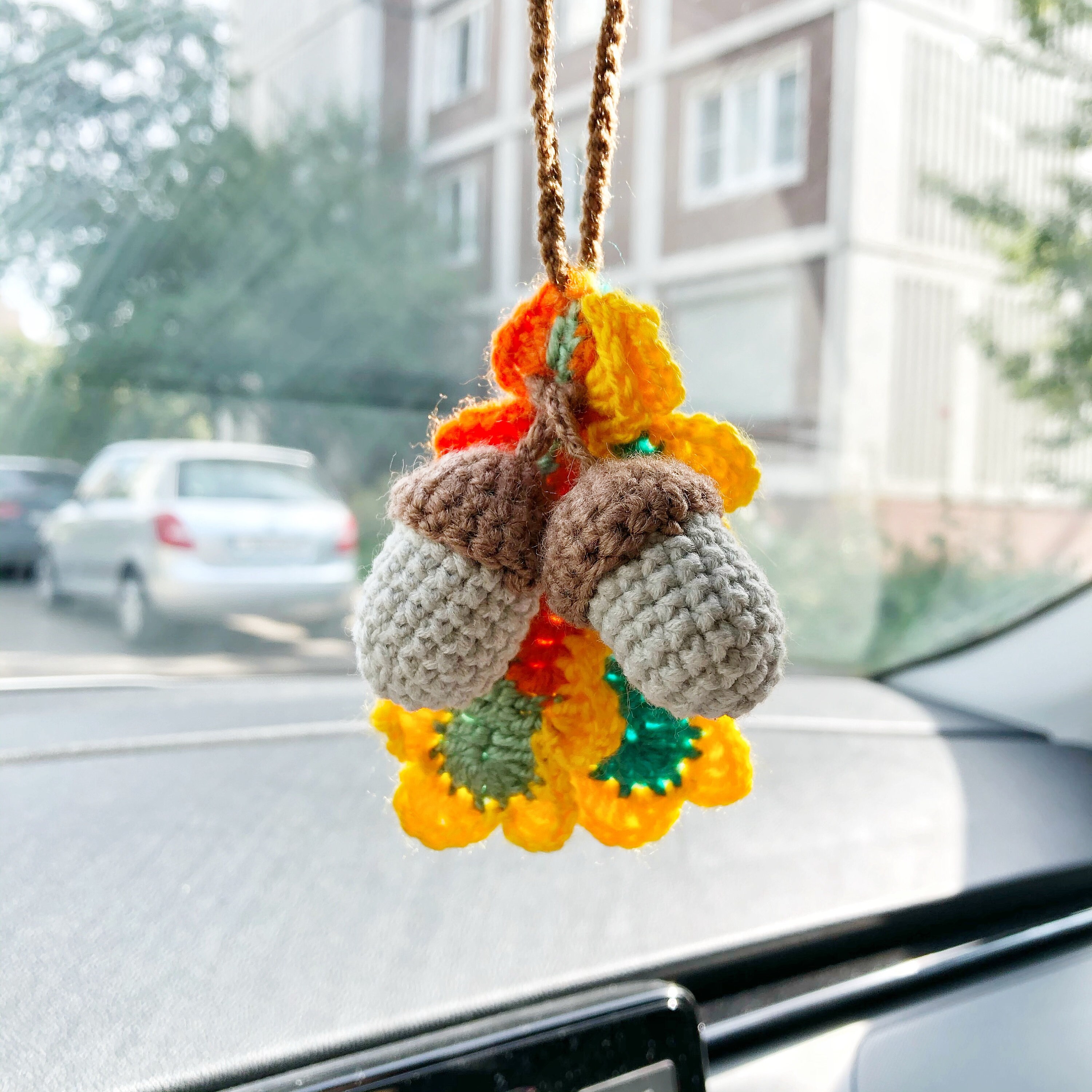 Leuke auto-accessoires voor achteruitkijkspiegel charme Acorn | Etsy