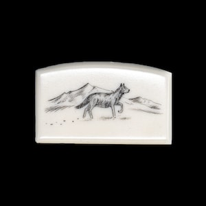 Double Wolf Eco - Ivory Scrimshaw Zippo Lighter. Flip Lighter Wolf ...
