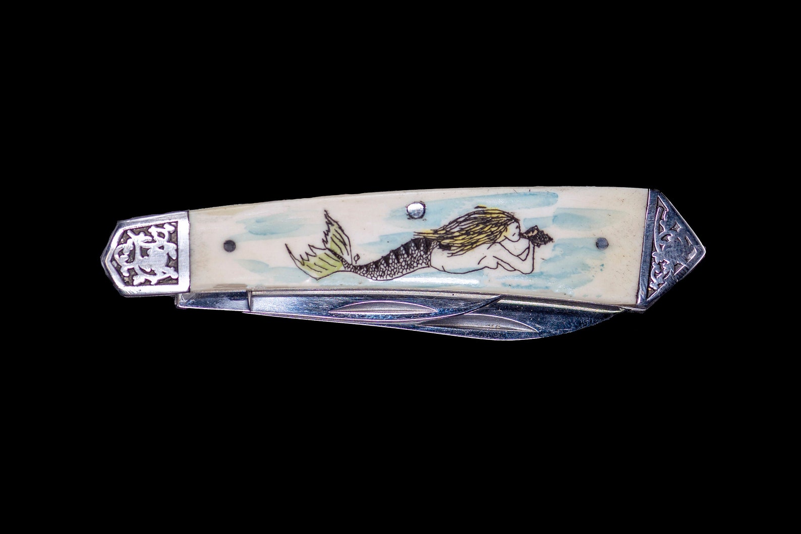 Scrimshaw Mermaid Colored Ink Design Scrimshaw Collection - Etsy