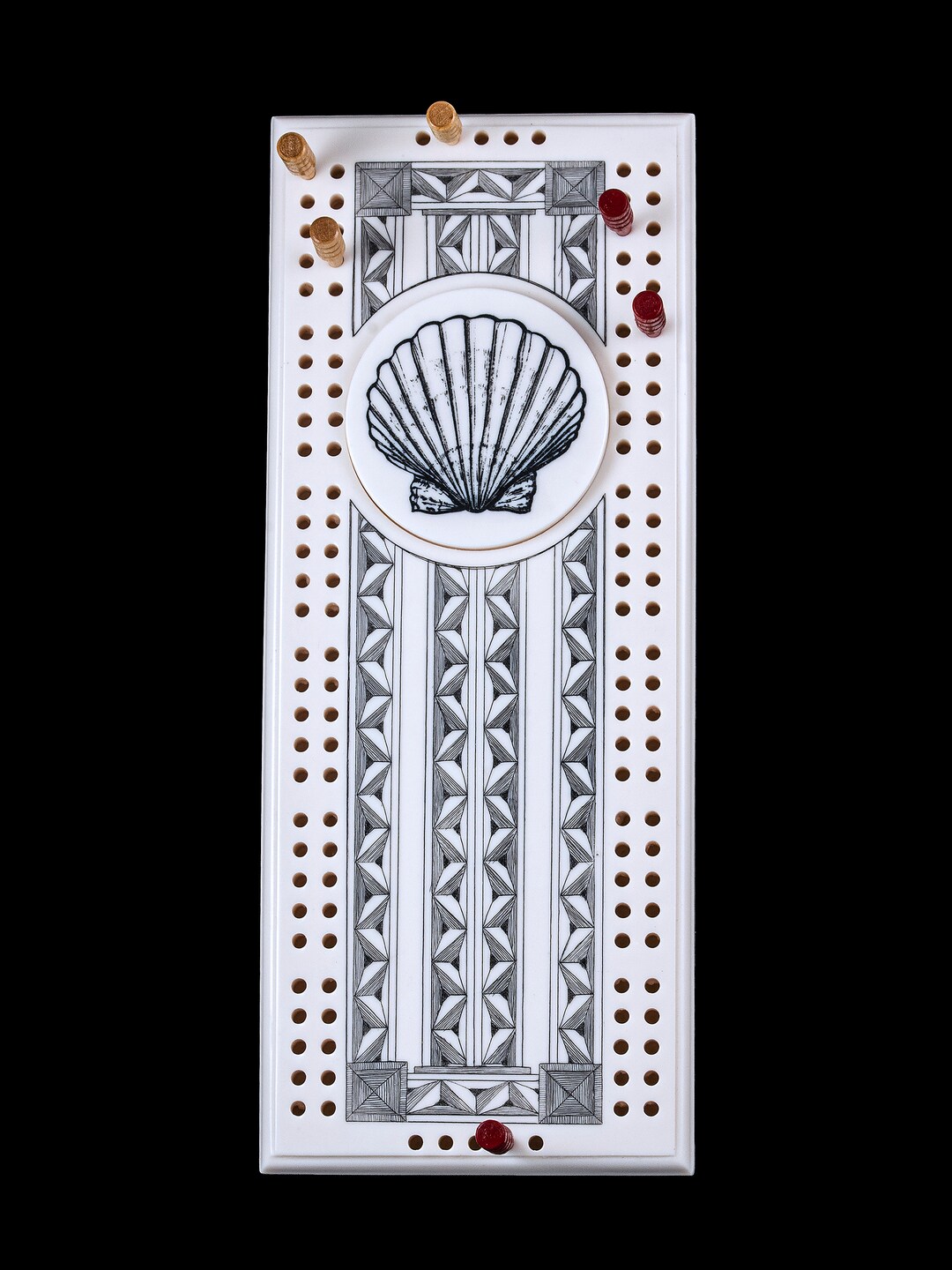 Seashell Eco - Ivory Scrimshaw Cribbage Board, Travel Cribbage Board ...