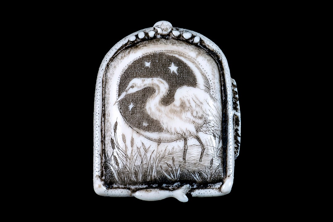 Great Egret Pin/pendant. Moosup Valley, Etched, - Etsy