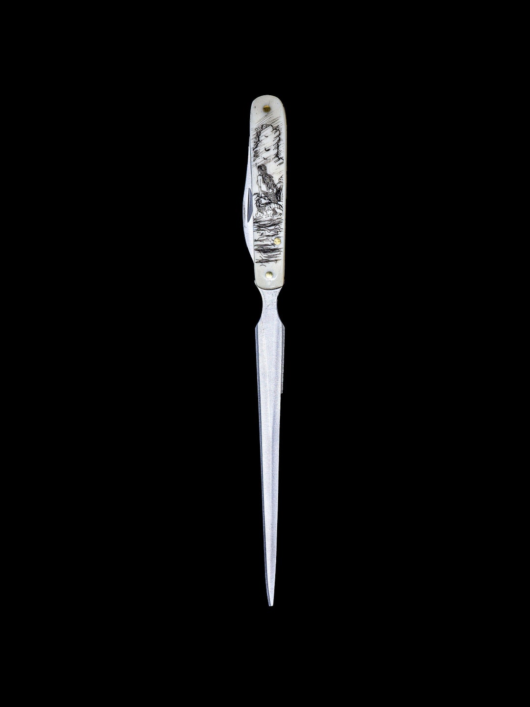 Etched Mermaid Design Scrimshaw Collection Letter Opener Knife ...