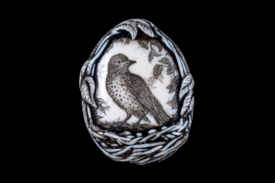 Wood Thrush Pin/pendant. Moosup Valley, Etched, Scrimshaw, Bird, Bird ...