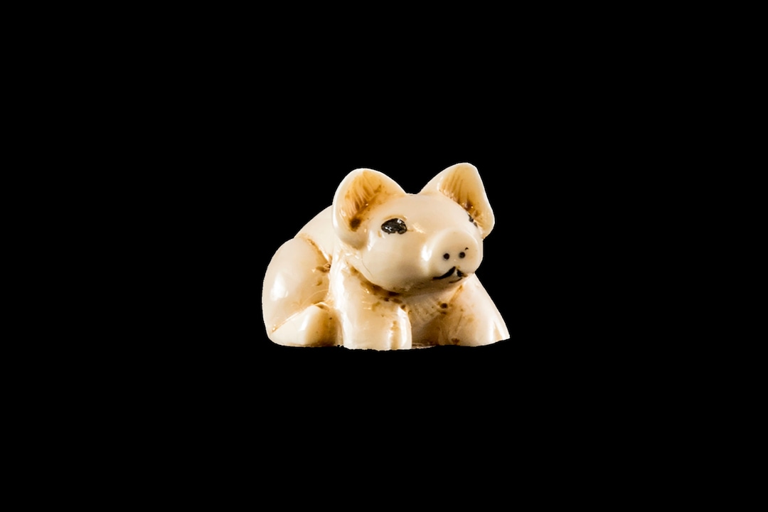 Hand Carved Eco Ivory Pig Statue - Etsy