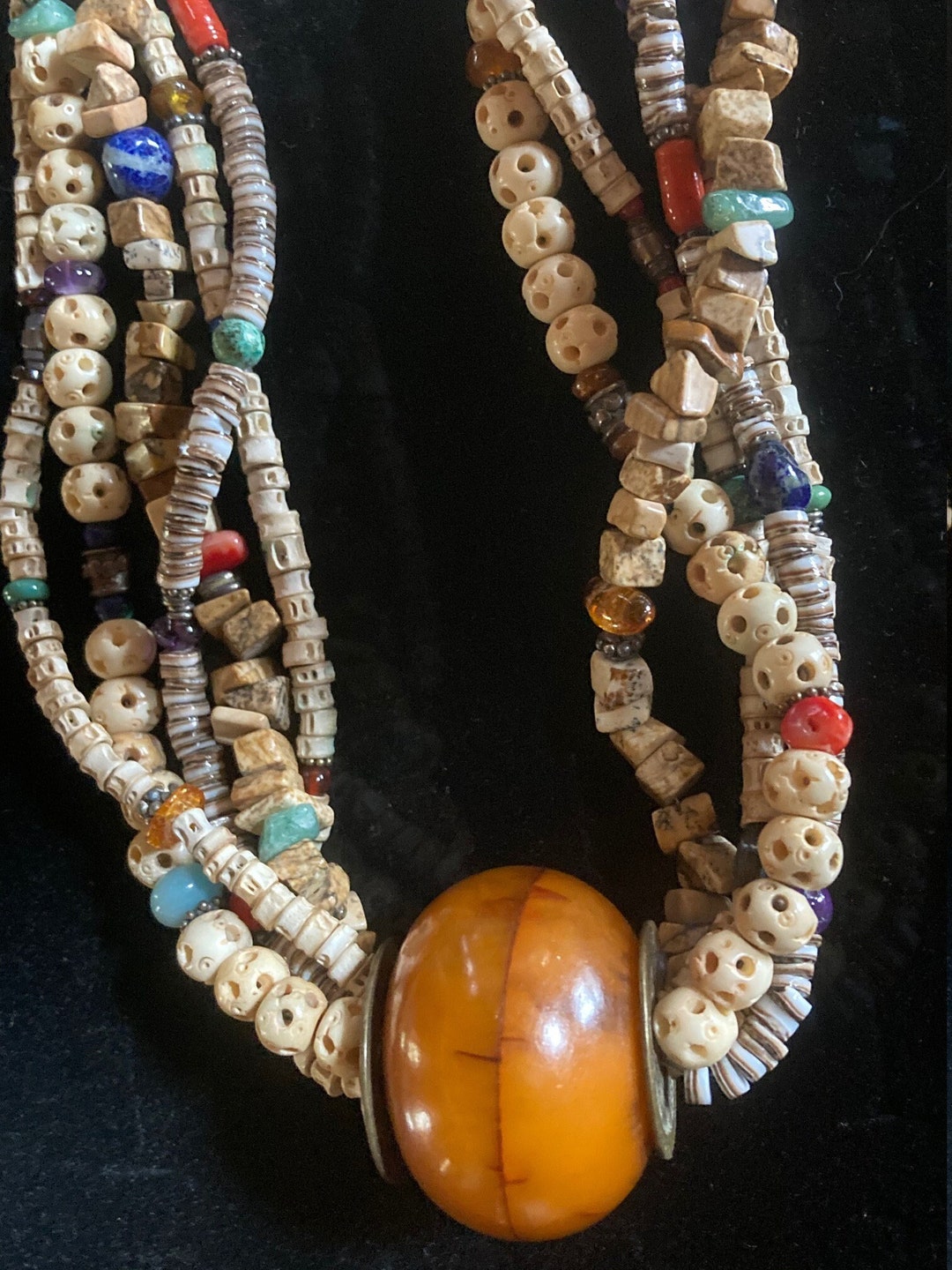 Copal Amber Tribal Necklace - Etsy