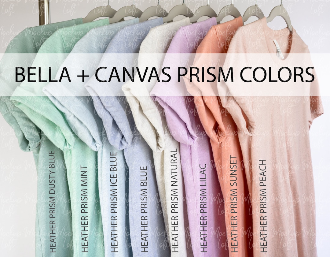 Bella Canvas 3001 Heather Prism Colors Chart | Heather Prism Dusty Blue ...