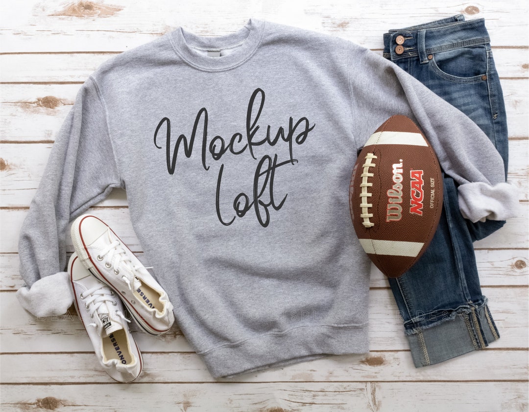 Gray Sweatshirt Mockup | Sport Grey Sweatshirt Mockup | Unisex Crewneck ...