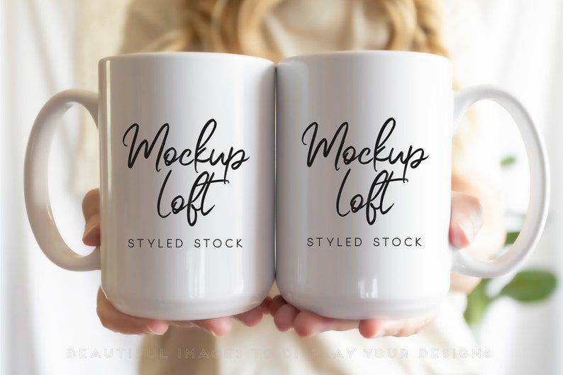 Model Mug Mockup | Front and Back Mug Mockup | 15 Oz. Mug Mockup ...