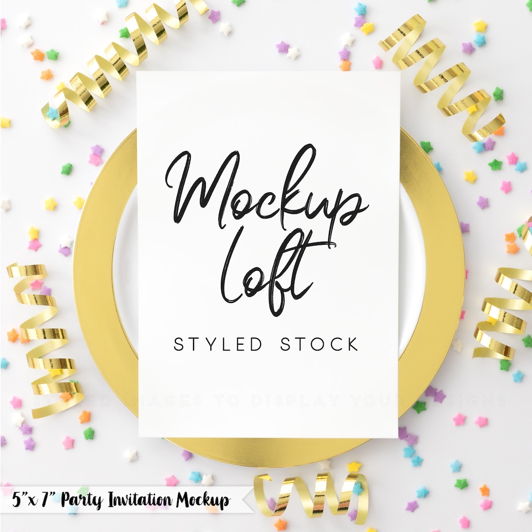 5" X 7" Party Invitation Mockup | Birthday Invitation Mockup | Styled ...