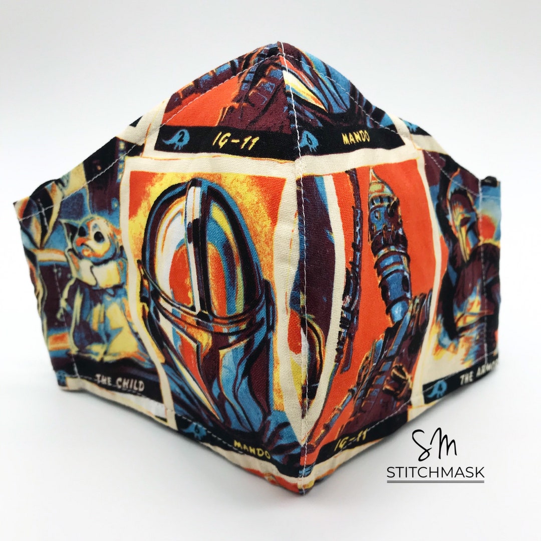Rare the Mandalorian Face Mask. Mando Mask. 3 Layers, Pocket Filter ...