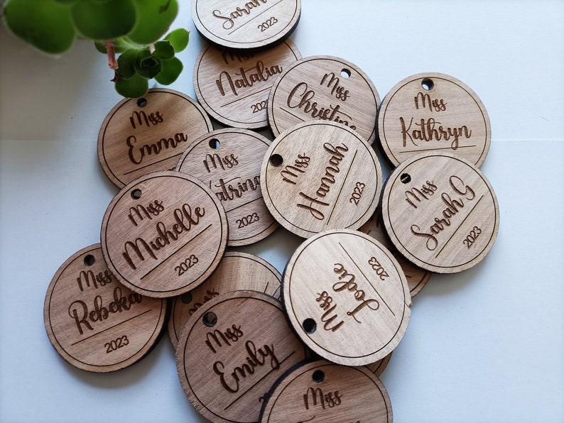 Personalized Custom Wood Tags, Custom Name - Logo Wood Tags, Wooden ...