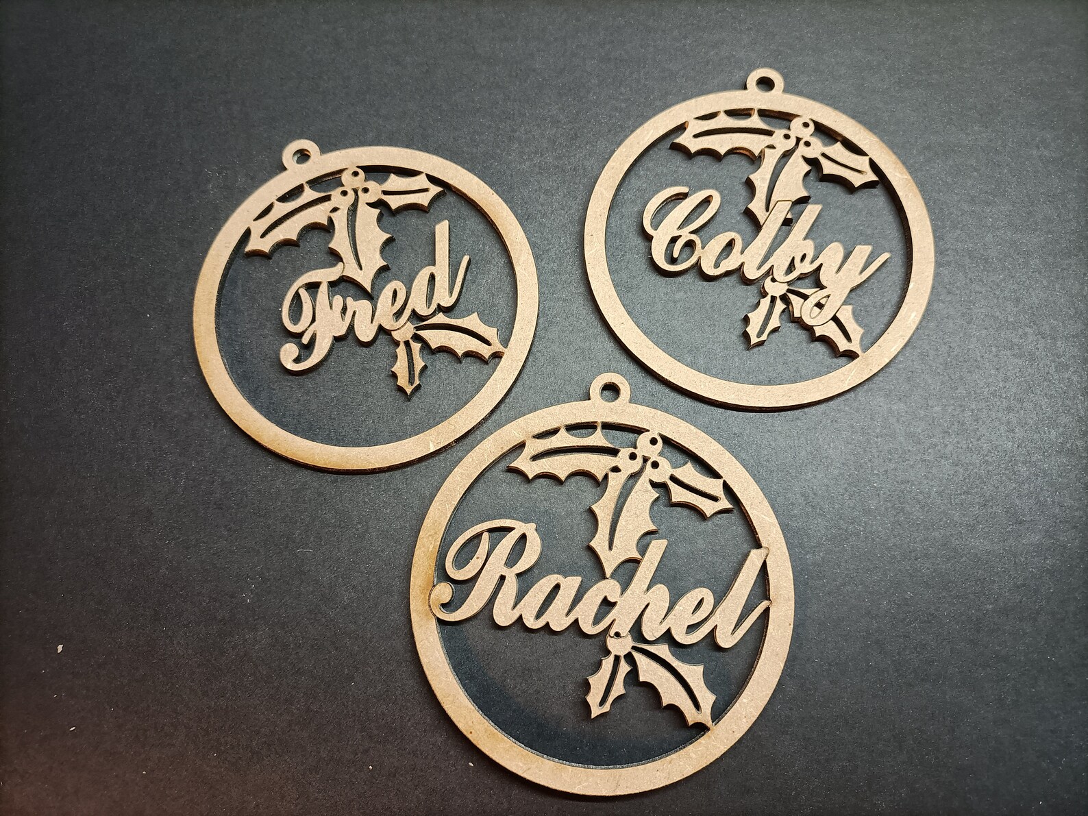 Personalized Name Christmas Ornaments Custom Baubles Set, Wooden ...