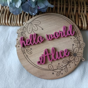 Wooden Hello World Sign, Baby Announcement Sing, Hospital Photo Props ...
