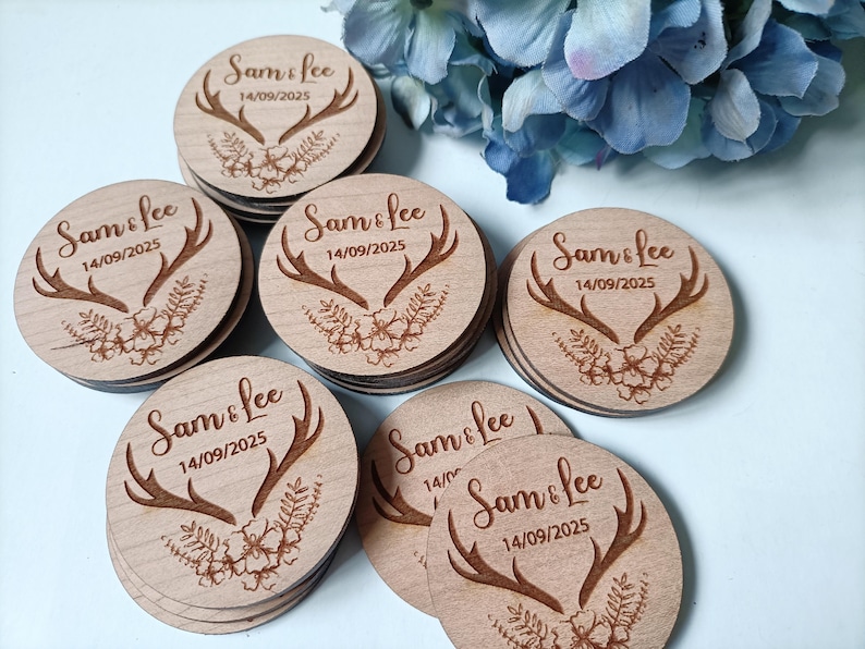 Custom Wooden Lapel Pin – Personalized Engraved Wood Pin for Weddings ...