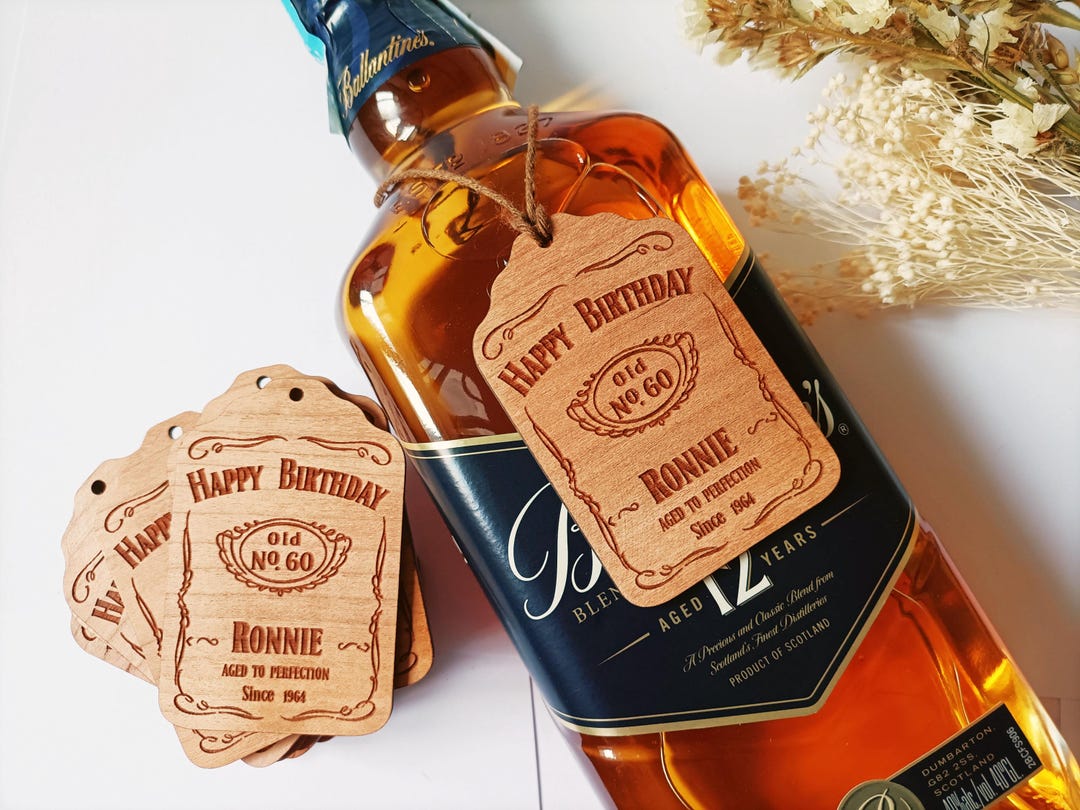 Custom Whiskey Label - Black Whiskey Label - Birthday Whiskey Gift ...