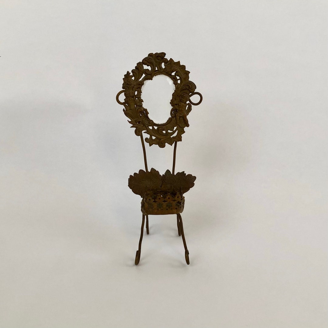 Turn of the Century French Ormolu Pressed Metal Victorian Inkwell Stand ...