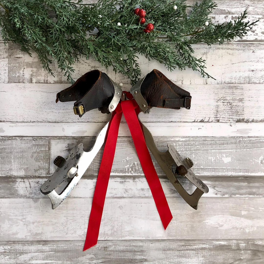 Antique Metal Ice Skates, Samuel Winslow, Winter Americana Decor - Etsy