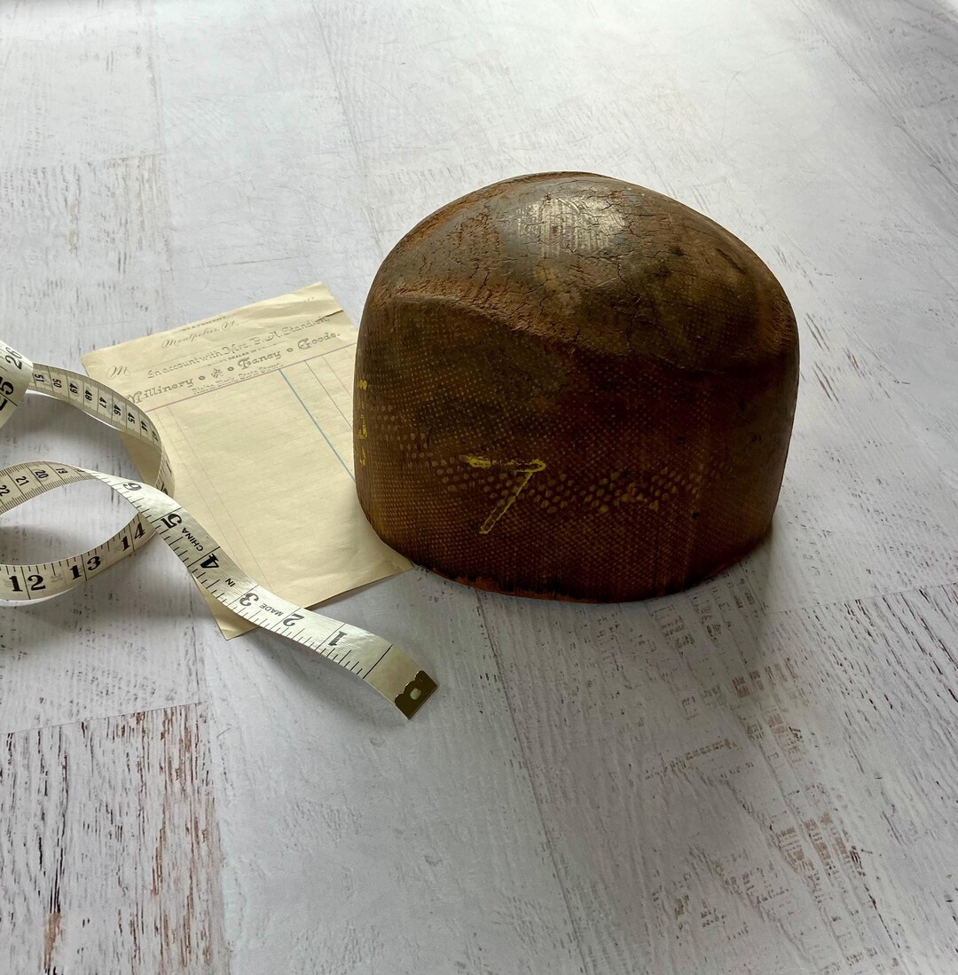 Vintage Men's Hat Mold, Wooden Milliners Block Form for a Men's Hat ...