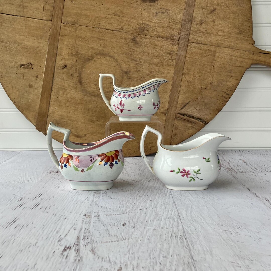 1 Early 1800s Porcelain Creamer With Hand Painted Decoration, Pearlware ...