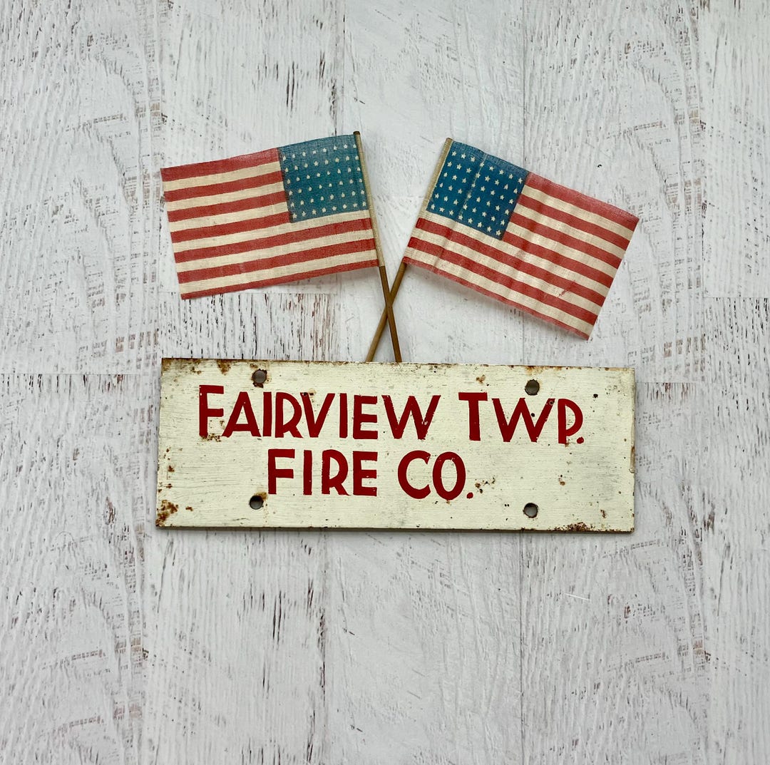 Firehouse Sign in Red & White for a Pennsylvania Township, Small Metal ...