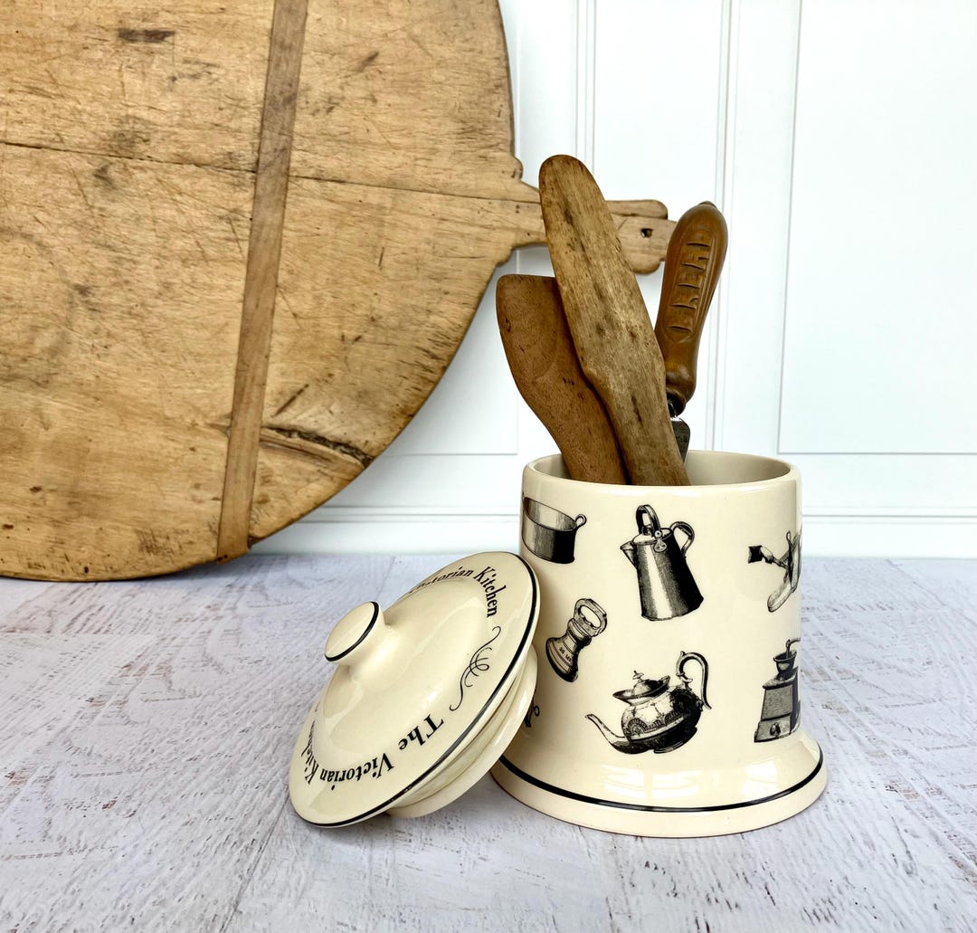 The Victorian Kitchen Whimsical & Fun Covered Canister With Fanciful ...