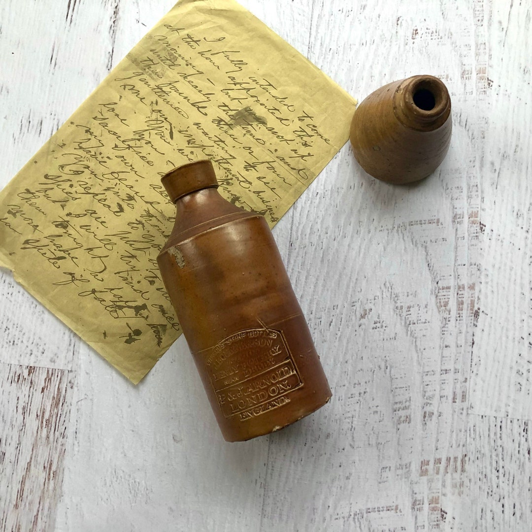 Antique English Stoneware Master Ink Bottle, Large British Earthenware ...