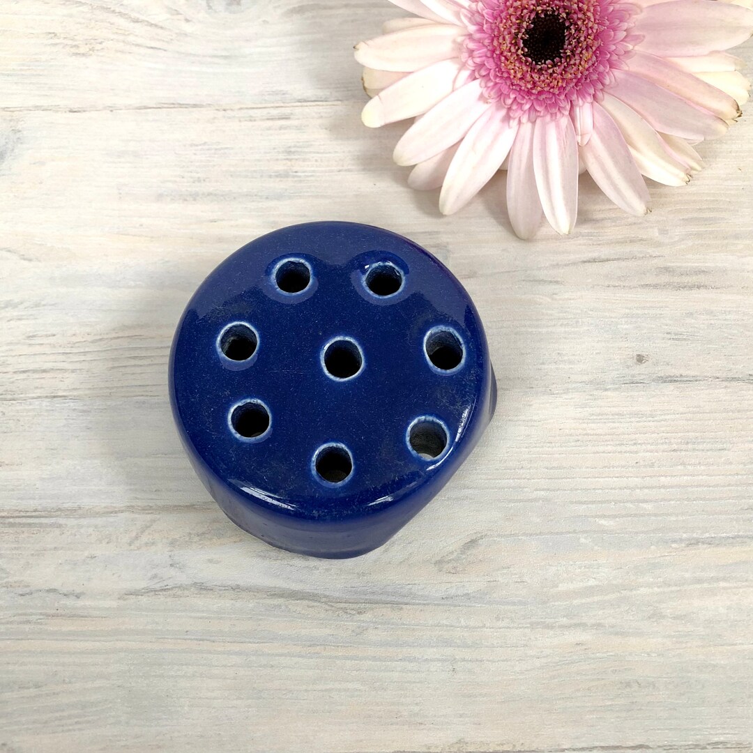 Weller Pottery Flower Frog in a Bright Cobalt Blue, Fresh and Modern ...