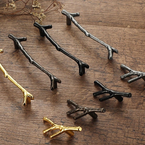 Antique Silver Tree Branch Handle Pull Knob Dresser Drawer - Etsy