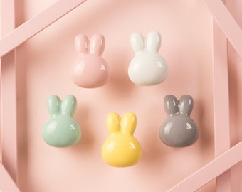 Rabbit Brass Knobs Bunny Modern Dresser Knobs Animal Drawer - Etsy