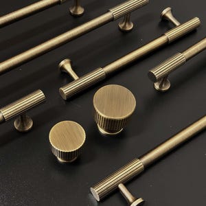 Solid Brass Cabinet Handles Pulls Knobs Antique Brass Drawer Cupboard Handles Pull Knob Custom ...