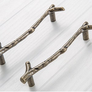 Antique Silver Tree Branch Handle Pull Knob Dresser Drawer Knobs Pulls ...