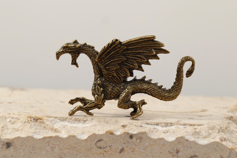 Gothic Dragon Cabinet knob Handles, Vintage Brass Animals Drawer ...
