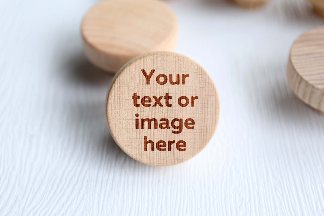 Custom Nature Wood Flat Draw Knob, Wooden Knob, Boho Nursery Drawer ...