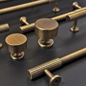 Solid Brass Cabinet Handles Pulls Knobs Antique Brass Drawer Cupboard Handles Pull Knob Custom ...