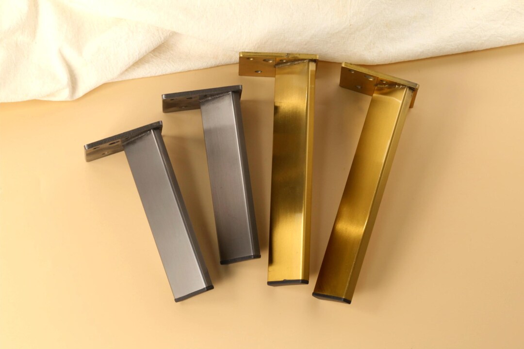 4X Minimalist Furniture Legs, Modern Replacement Legs, Cabinet Gold ...