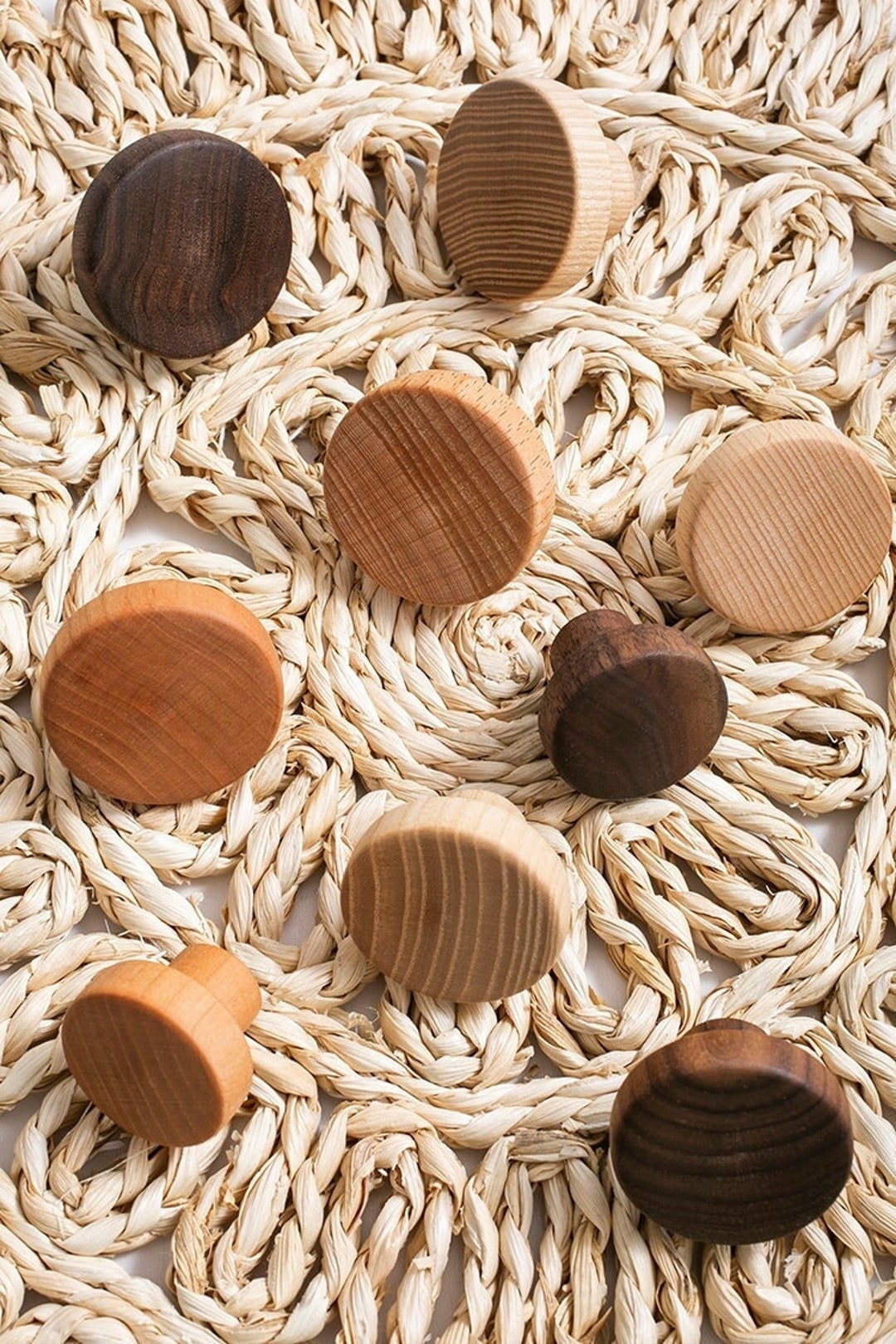 Natural Boho Wood Drawer Knob, Rosewood Ash Beech Drawer Knob, Hemnes ...