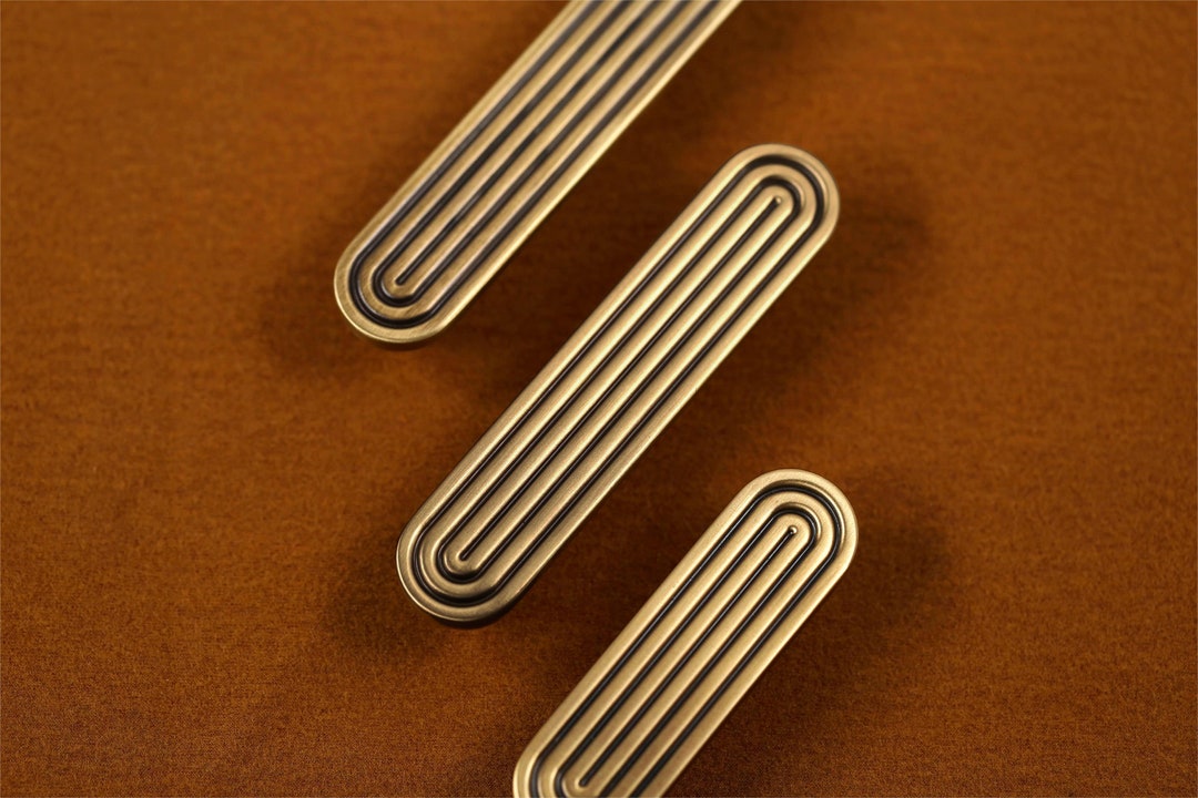 Antique Brass Boho Drawer Pulls Knobs, Rainbow Wardrobe Pull Dresser ...