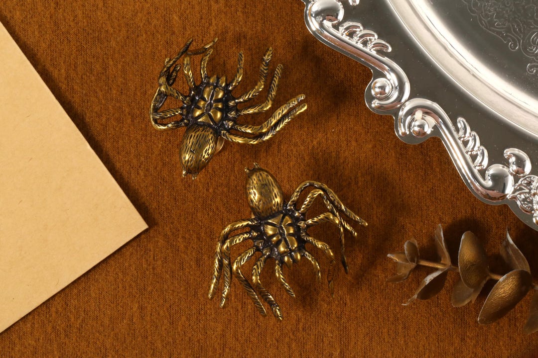 Vintage Brass Spiders Cabinet Handles Knobs, Bronze Insect Series ...
