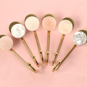 Pink Quartz Drawer Pulls Knobs Natural Crystal Marble Wardrobe Pull Dresser Handle Knob Brass ...
