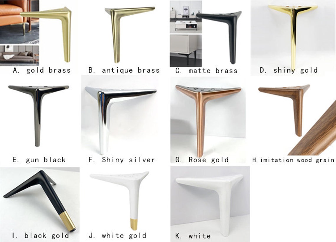 6X Modern Black Furniture Legs Minimalist Sofa Foot Cabinet - Etsy