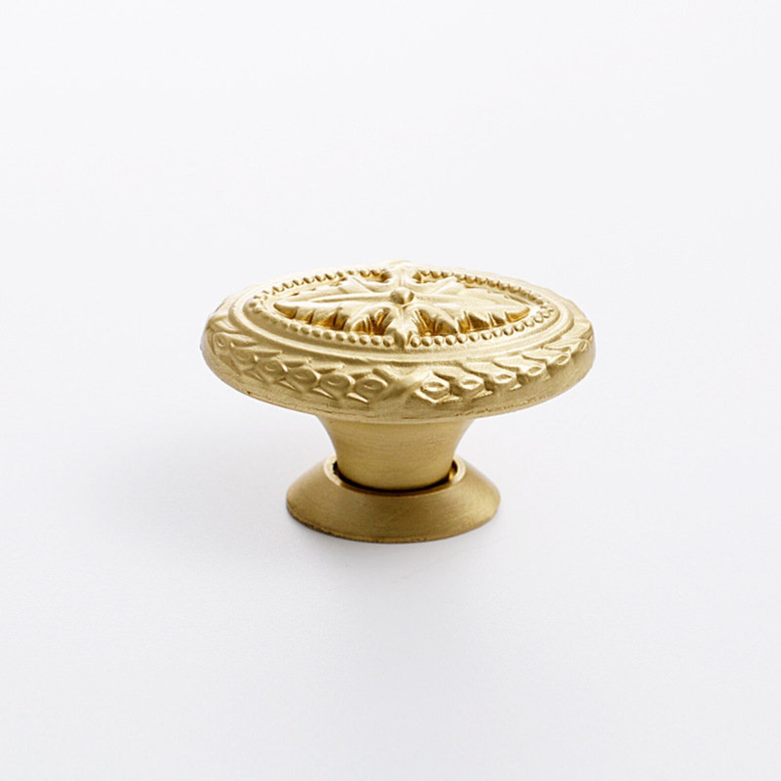 Vintage Oval Engraving Knobs Retro Cabinet Knob Brass | Etsy