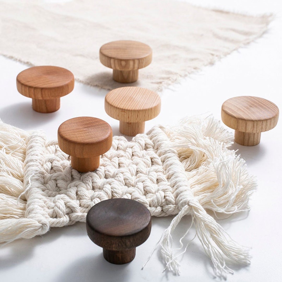 Nature Wood Drawer Knob, Minimalism Wood Drawer Knob, Dresser Knobs, Boho Dresser Knob, Hemnes ...