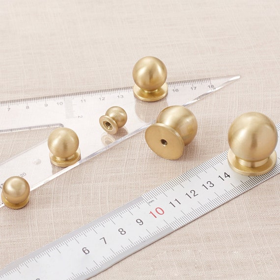 Brass Brushed Drawer Knob Pulls Brass Ball Knobs Cabinet - Etsy